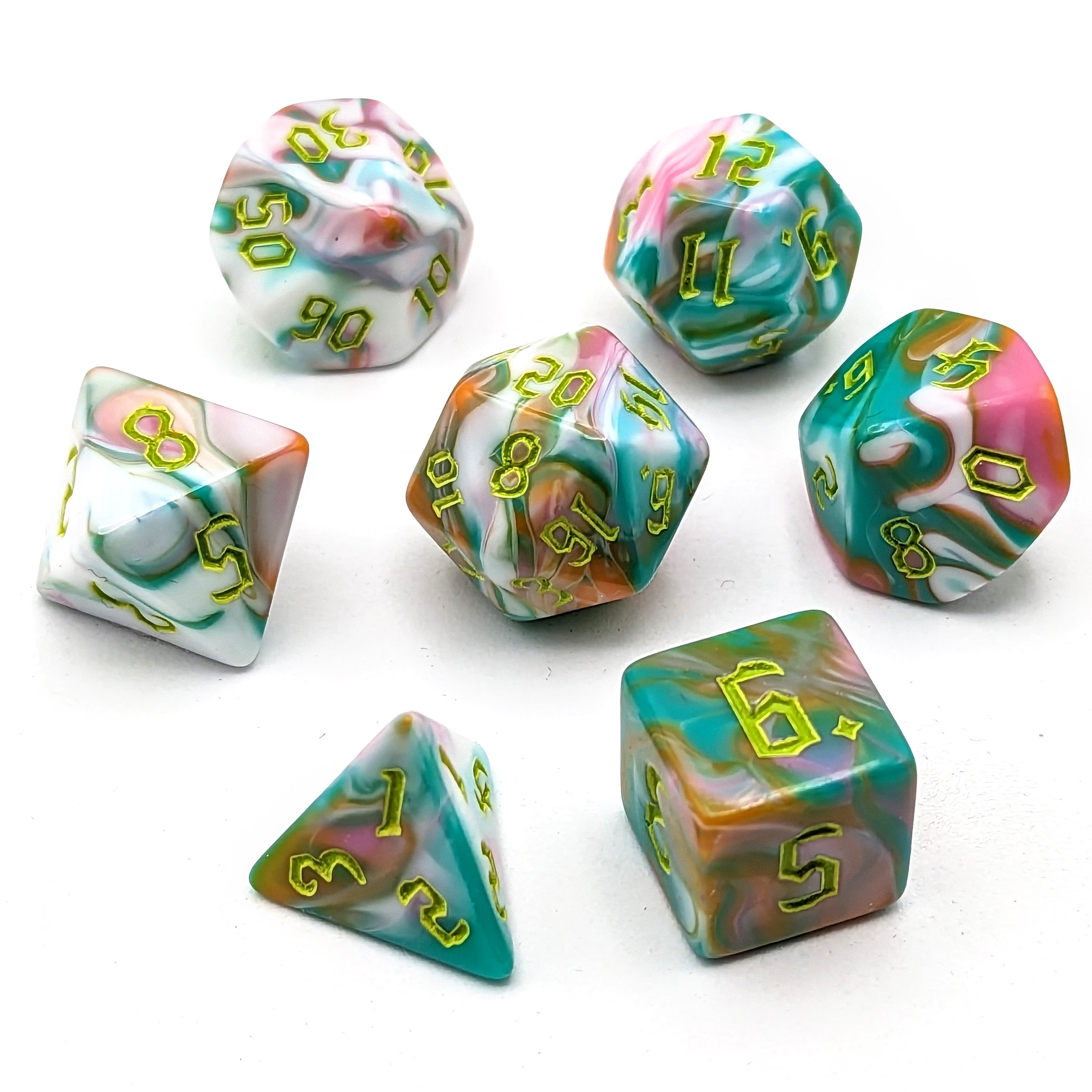 Wild Magic Dice Sets - Mint & Mustard