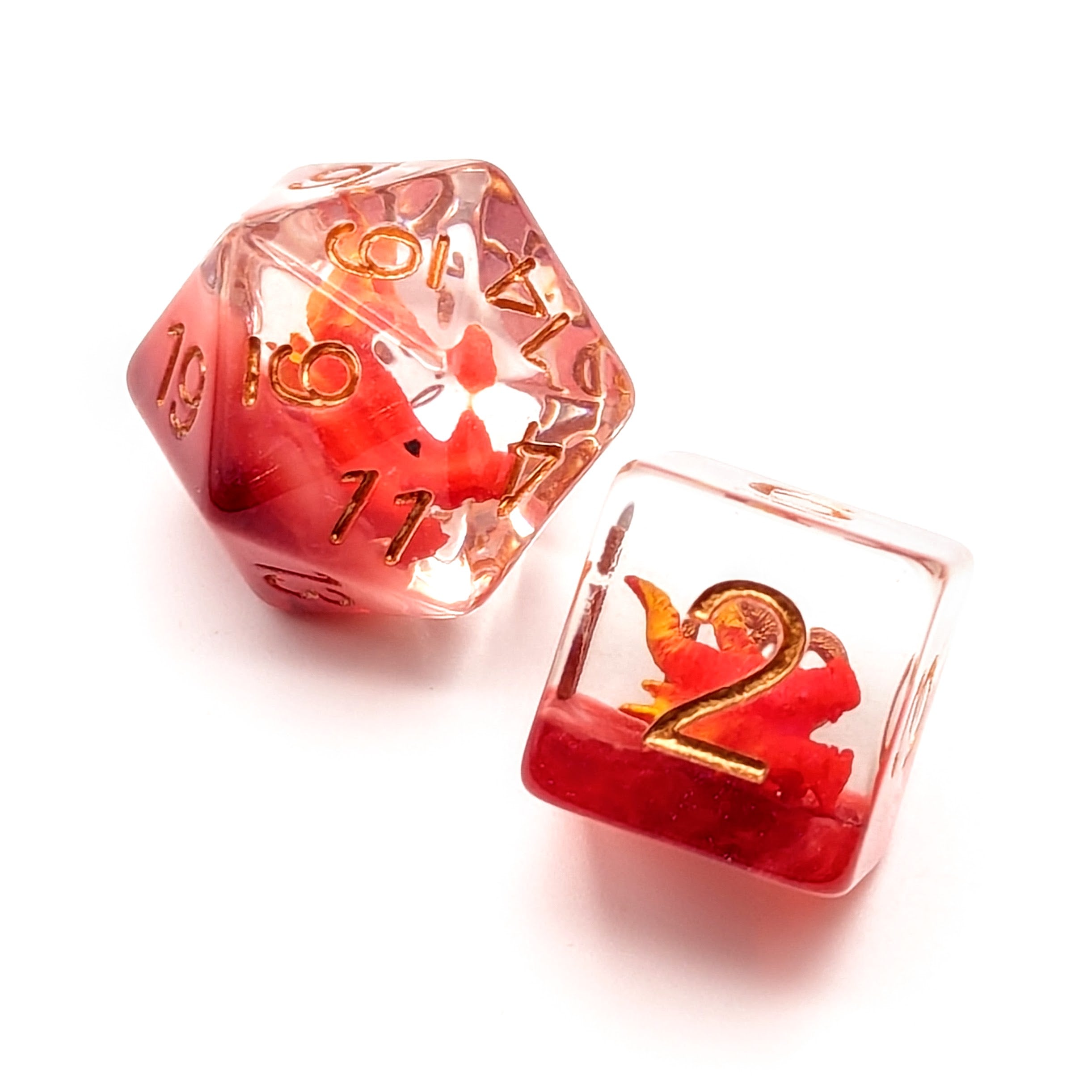 Red Dragon | Dice Set - Mint & Mustard