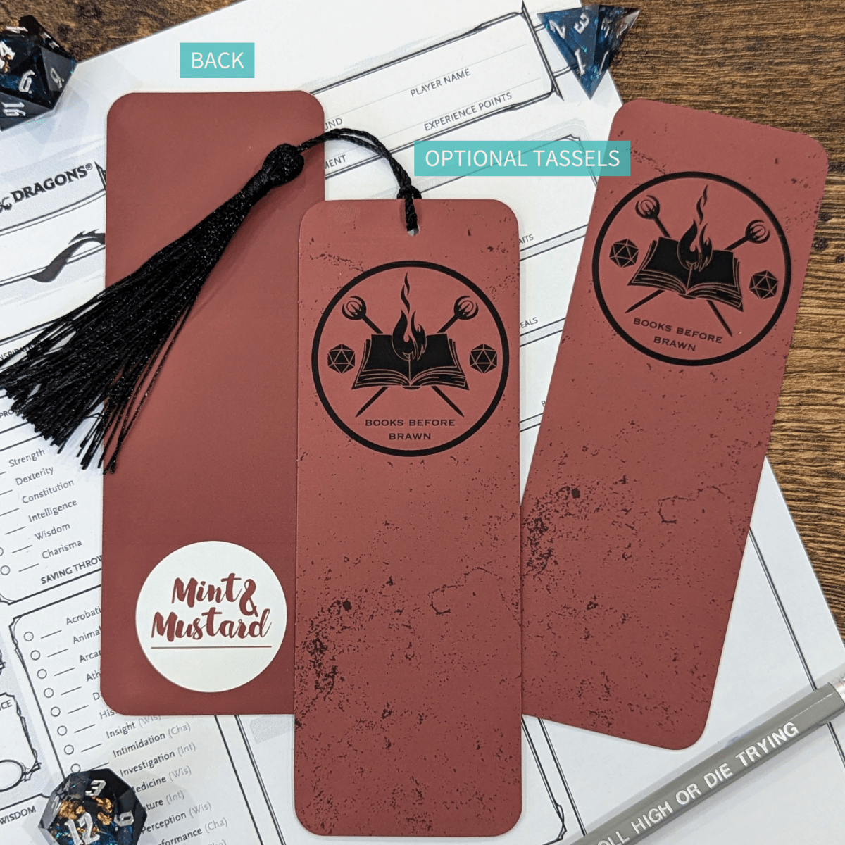 DnD Wizard Class Sigil Bookmark - Mint & Mustard