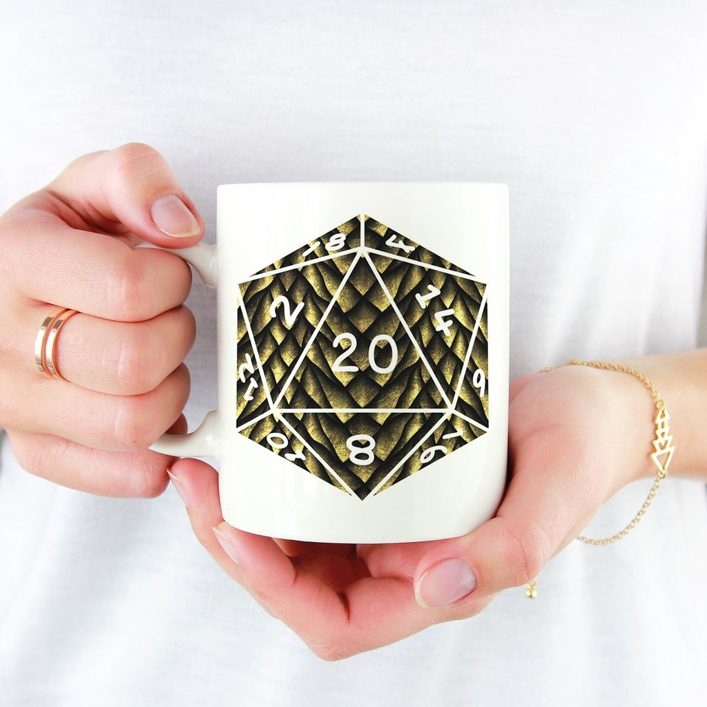 D20 Dragon Scales | Mug - Mint & Mustard