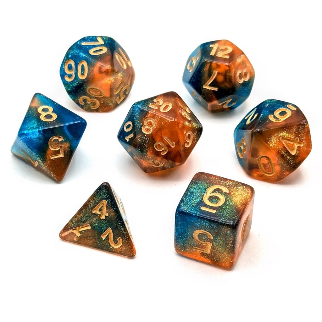 Sunken Treasure | Dice Set - Mint & Mustard