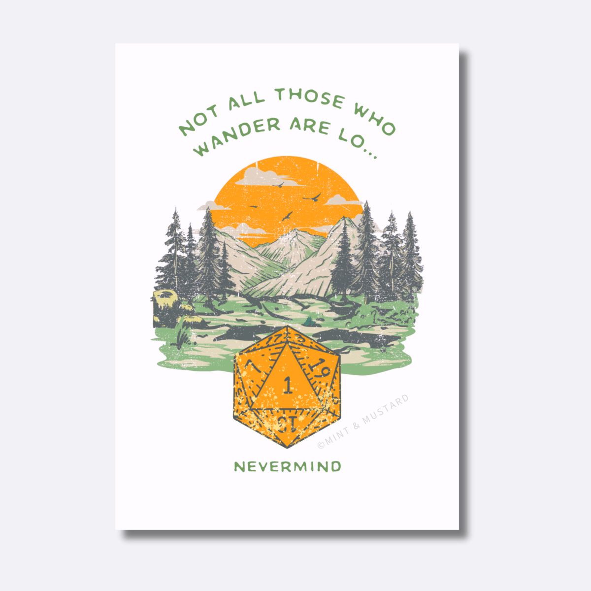 Survival Check Critical Failure | Art Print - Mint & Mustard
