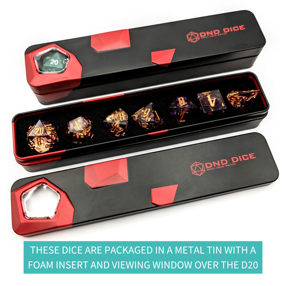 Darkvision | Premium Sharp Edge Dice Set - Mint & Mustard