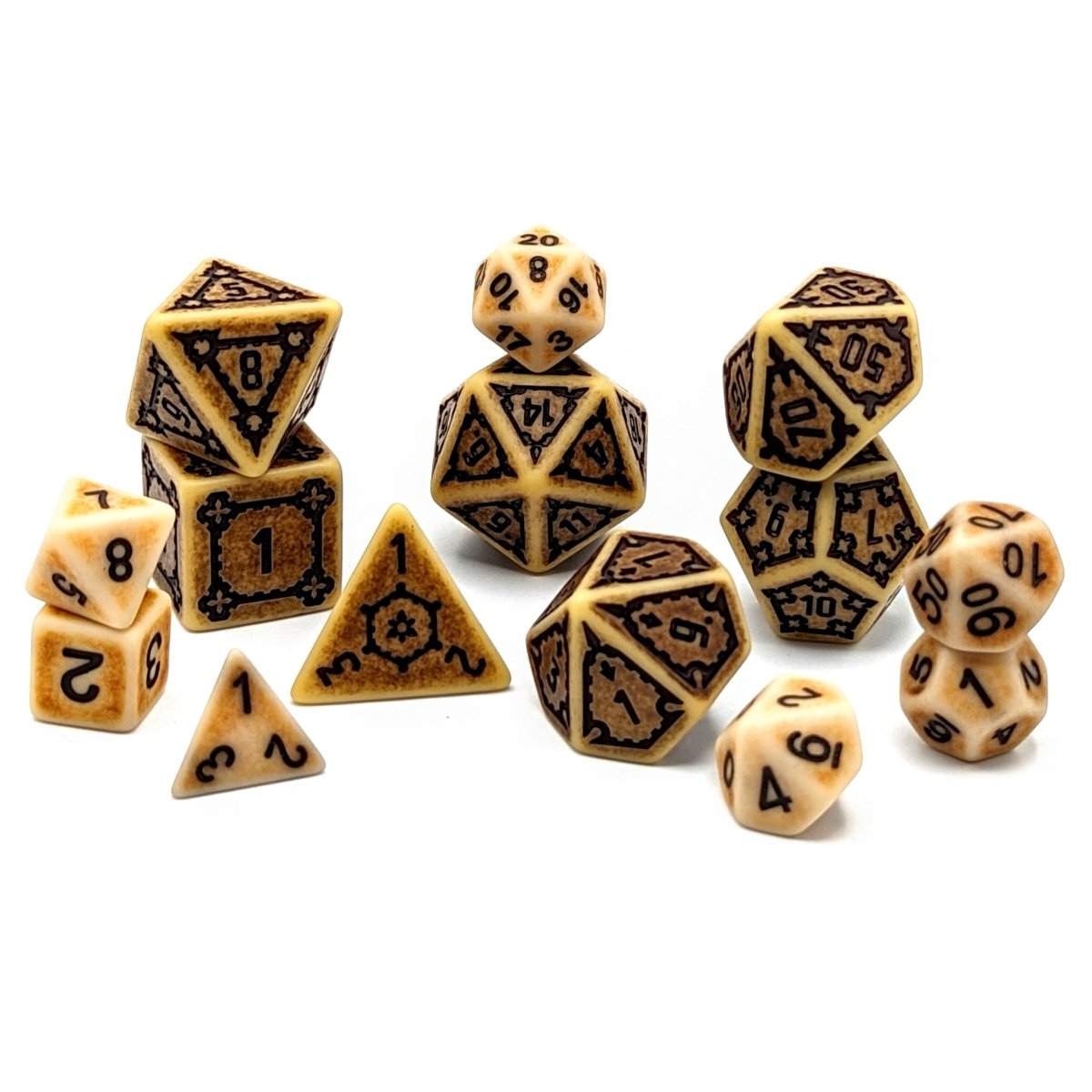 Behemoth Bone | Oversized Dice Set - Mint & Mustard