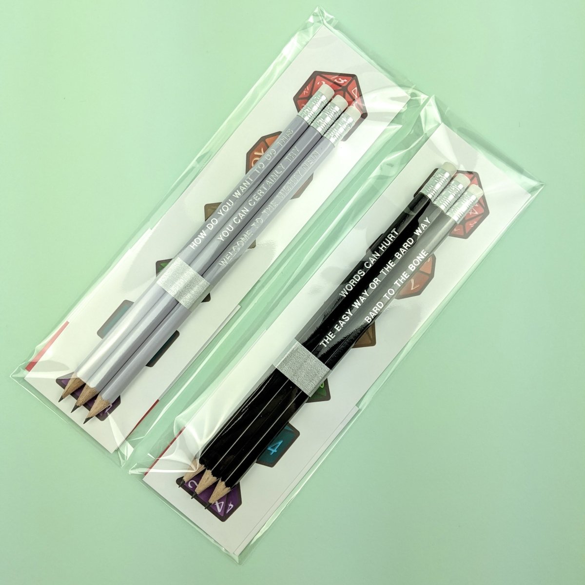 D&D Class Pencil Set | Rogue - Mint & Mustard