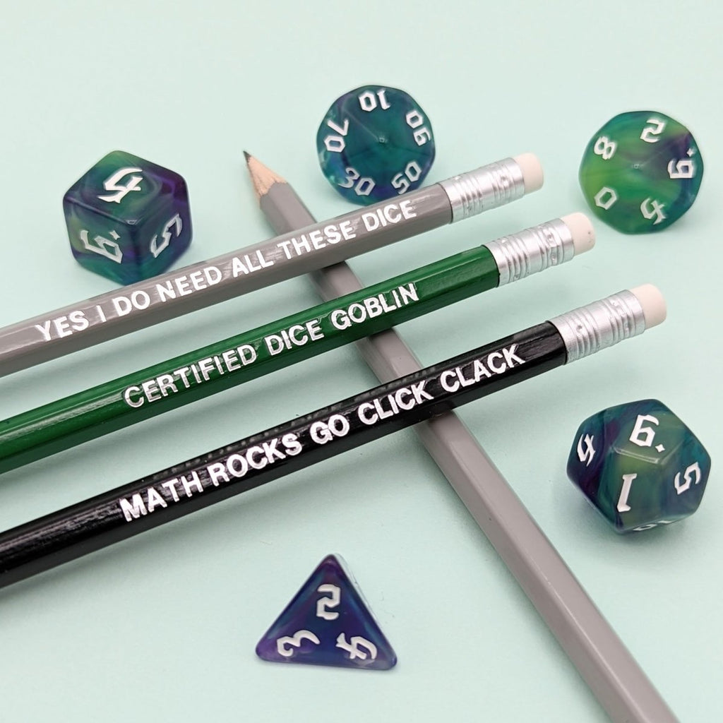Dice Goblin Pencil Set | Goblin - Mint & Mustard