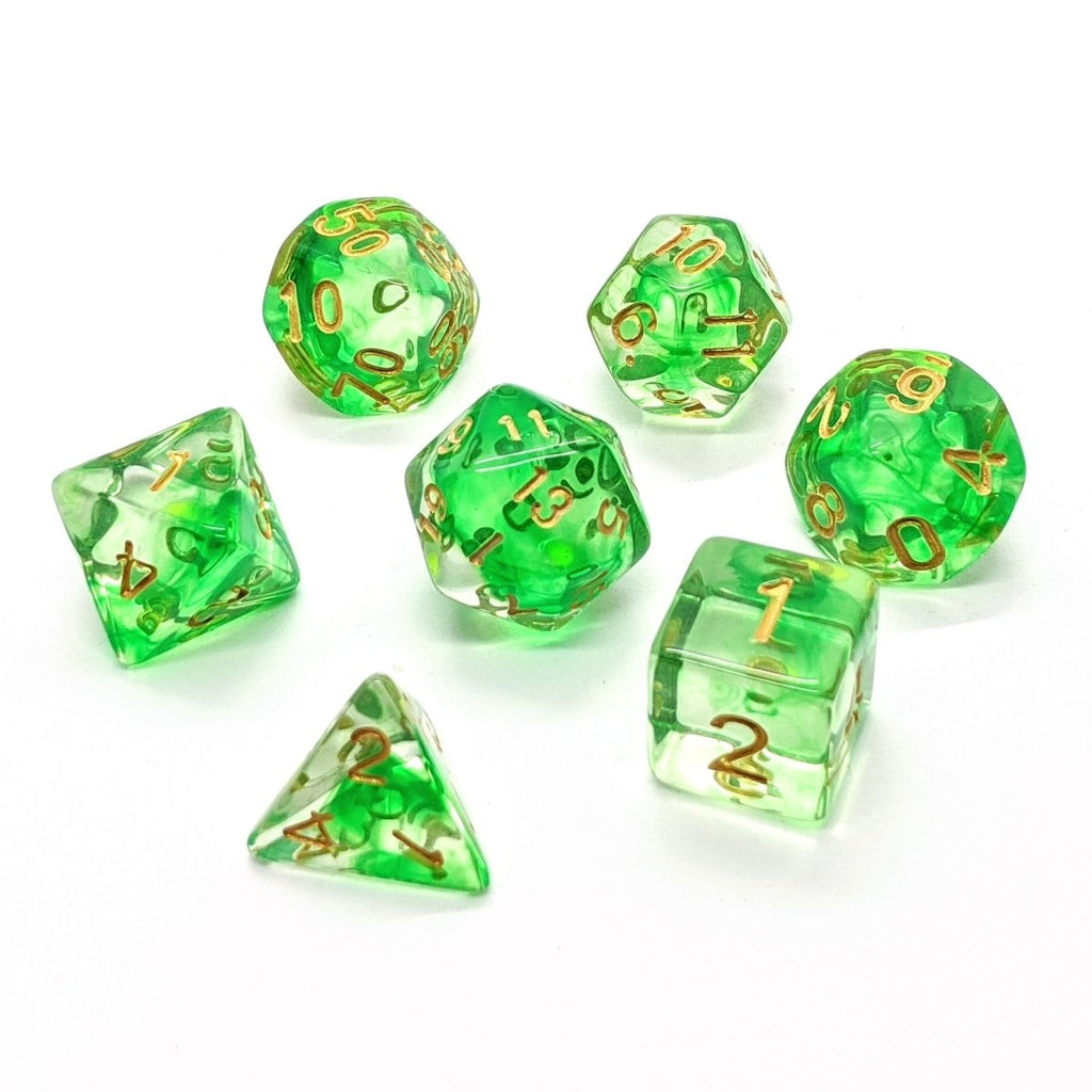 Green Mist | Dice Set - Mint & Mustard