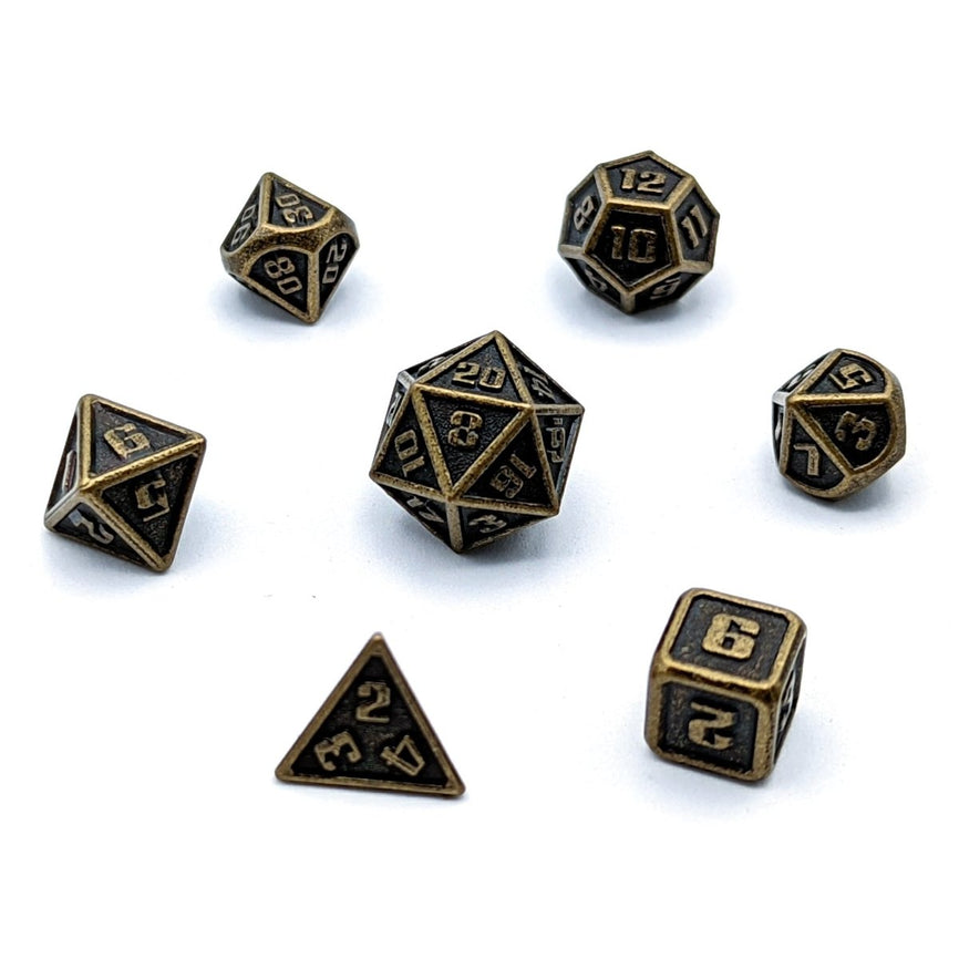 Metal Dice Sets - Mint & Mustard