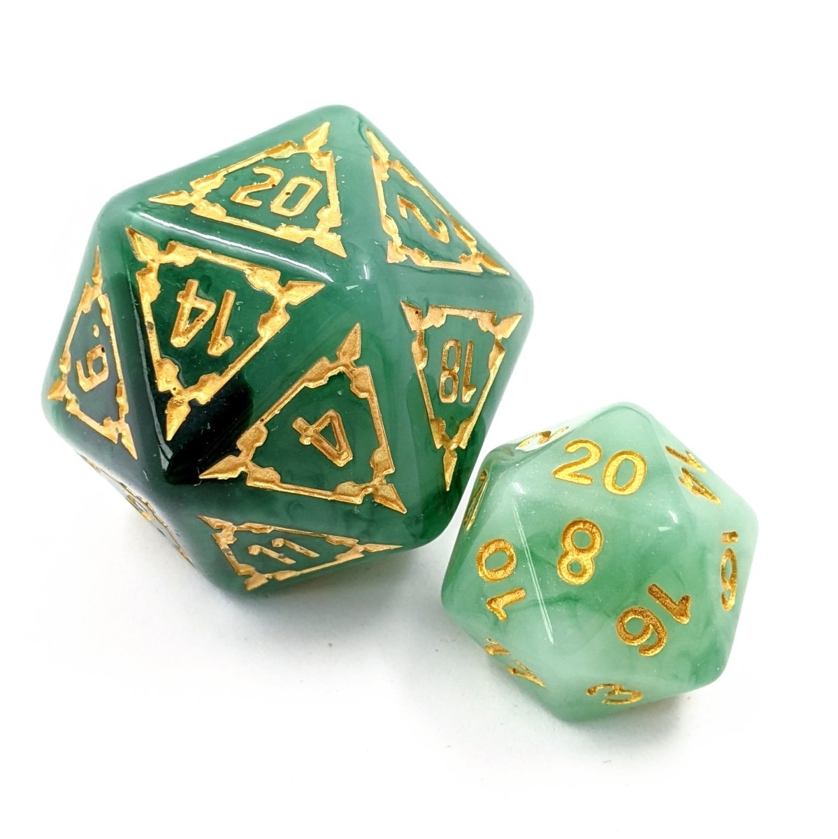 NATURAL 19 - Behemoth Jade | Oversized Dice Set - Mint & Mustard